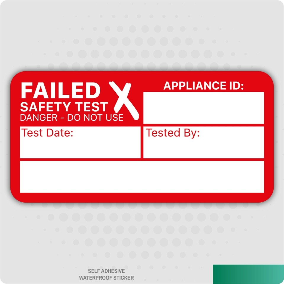 PAT Test Passed or Failed Stickers Electrical Safety Self Adhesive ...