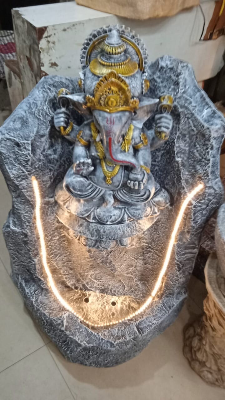 Resin Handmade Ganesha waterfall fountain Hindu deity of wisdom and ...