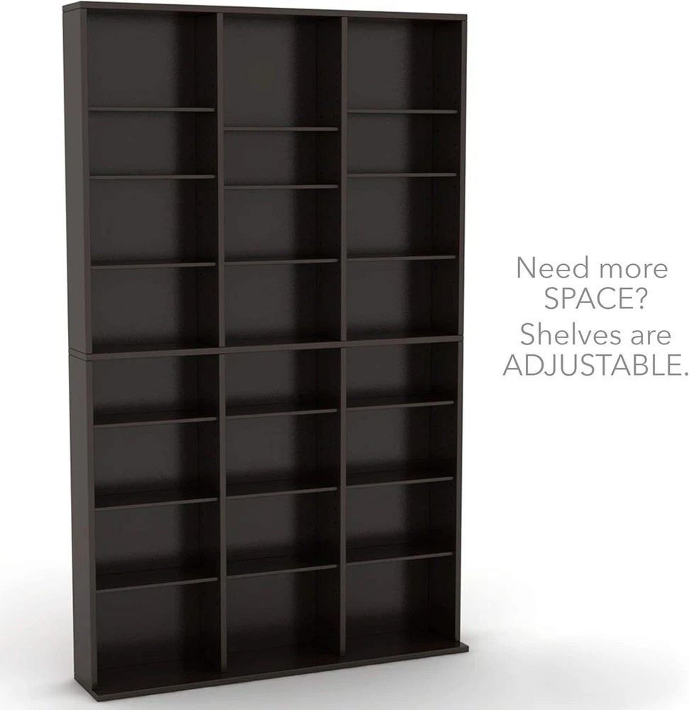 DVD CD Multimedia Storage Cabinet Stand Tower Rack Media Book Shelf ...