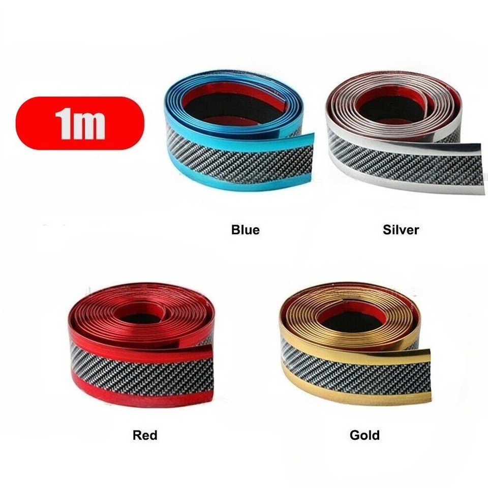 Car Sticker Carbon Fiber Rubber Door Sill Protector Edge Guard Strip ...