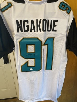 Jaguars Legend YANNICK NGAKOUE Autographed Custom Jersey #91 - JSA ...