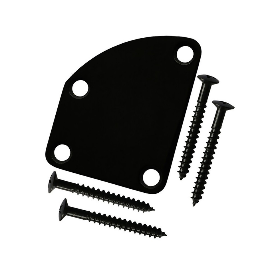 Black Electric Guitar Neck Cutaway Neck Joint Plate W/Screw For Strat ...
