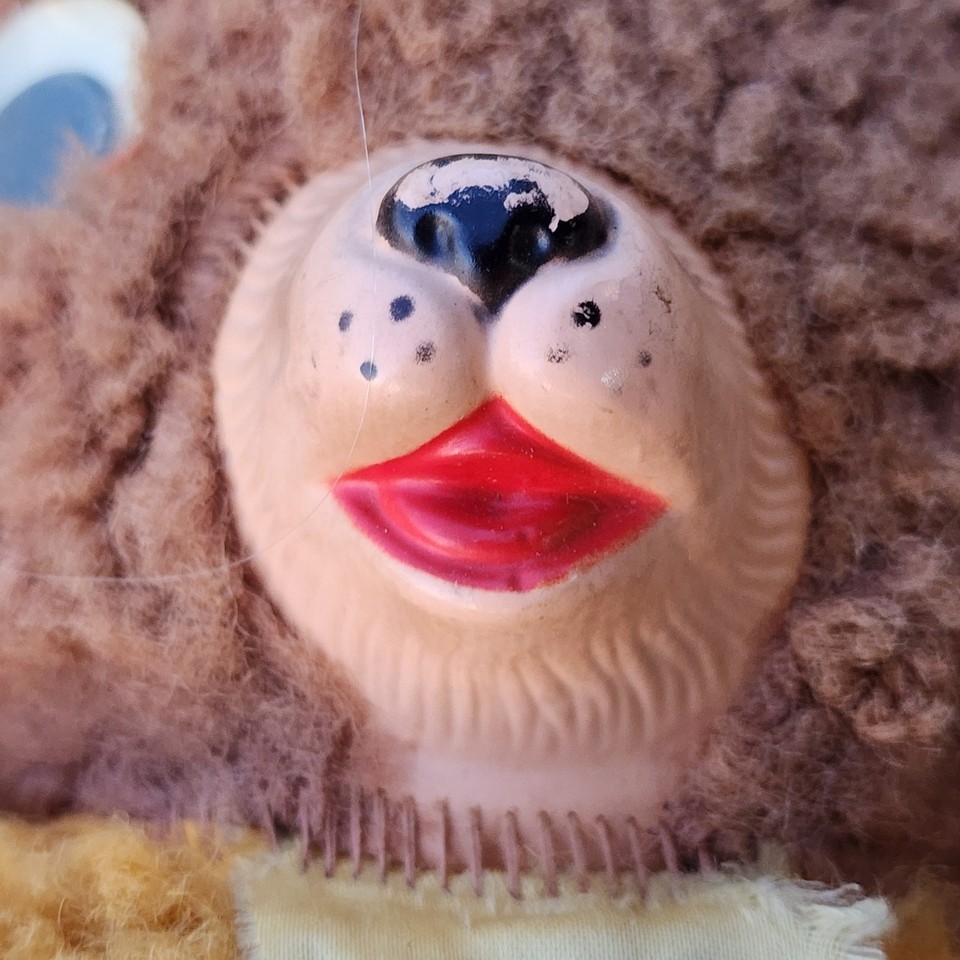 1950s Vintage Rubber Nose Teddy Bear Musical Ribbon Googly Eyes | eBay