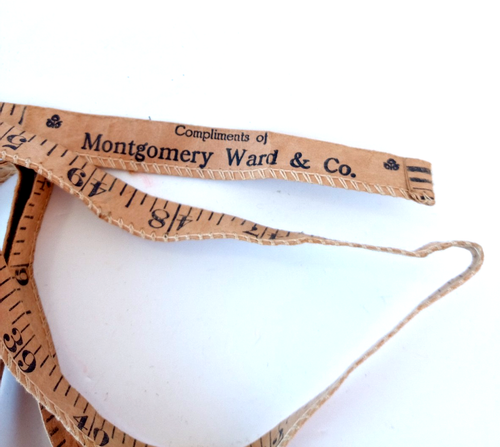 Vintage Montgomery Ward & Co Paper Sewing Tape Measure RARE Compliments ...
