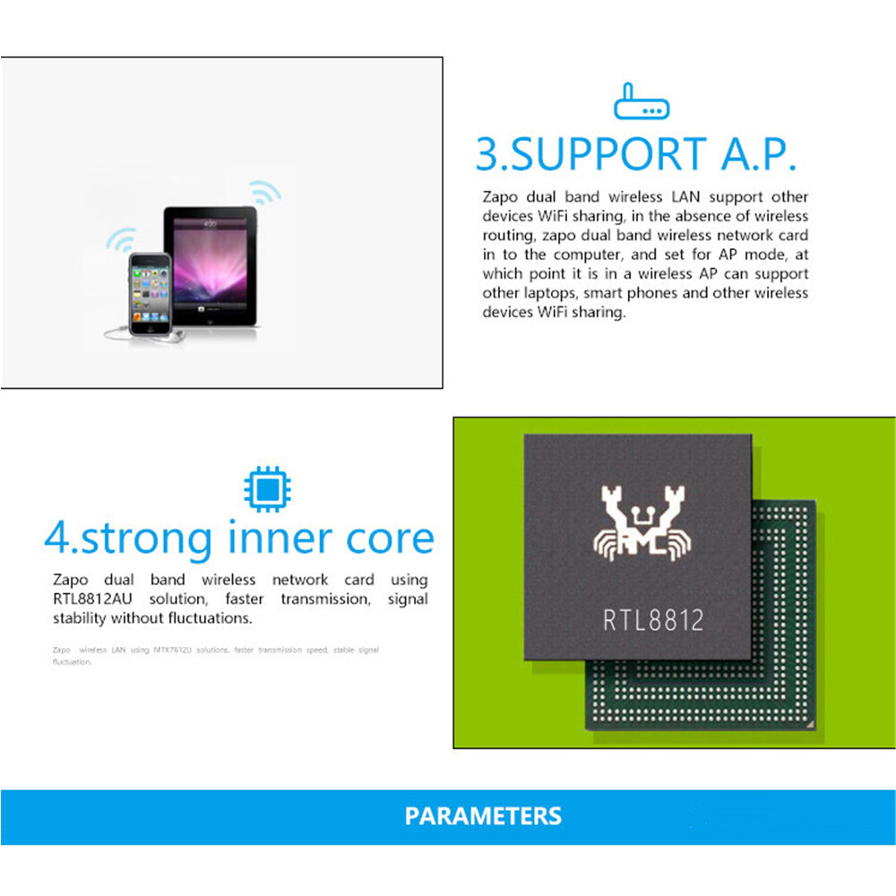 Wireless AC WiFi Adapter Chipset 5GHz wireless card For kali Linux ...