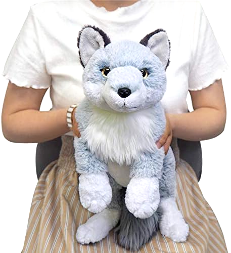 Sun Lemon Wolf Big Plush Doll - Fluffy M Size 60cm Gray Toy, Made in ...