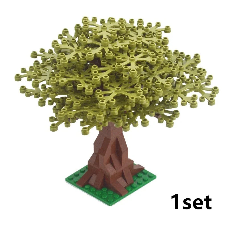 City Tree Green Bush Garden MOC Flower Grass for Lego Building Blocks ...