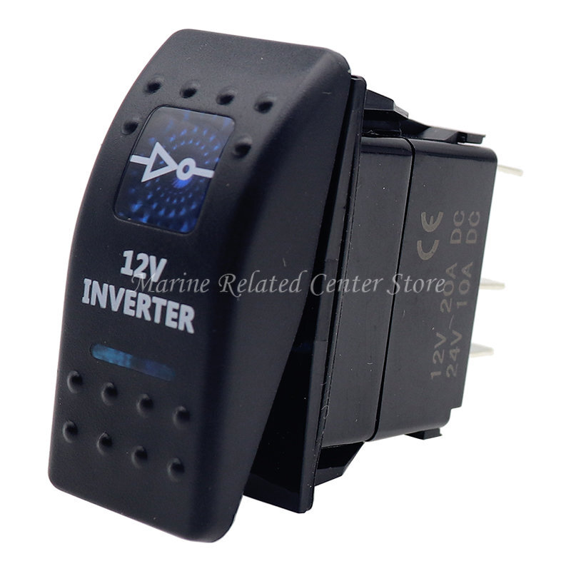 LED Light Rocker Toggle Switch On Off 12V Boat Car Blue Red for Carling ...