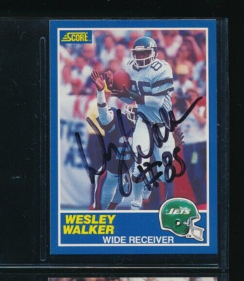 1989 Score #35 Wesley Walker New York Jets Signed Autograph (FH18 ...