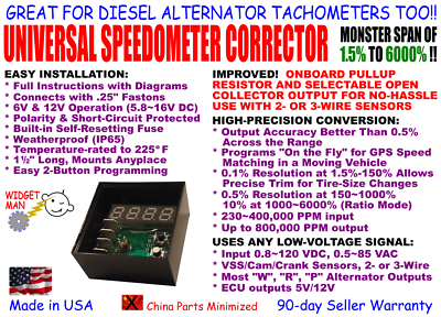 UNIVERSAL SPEEDO SPEEDOMETER CORRECTOR CALIBRATOR, 1.5% to 6000%, 2 ...