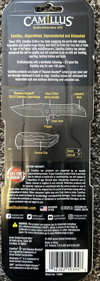 Camillus Titanium Dominator II EDC Tactical Folding Knife - NEW RARE | eBay