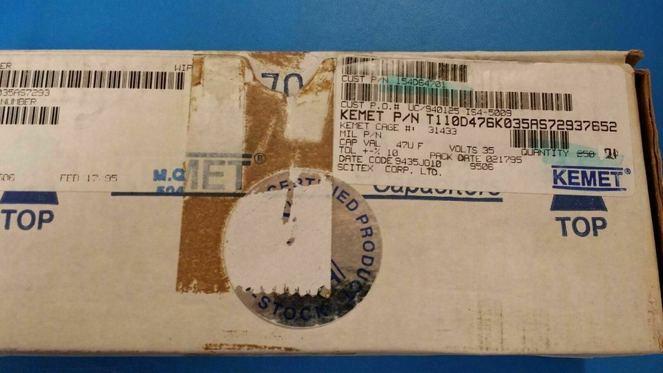 (2 PCS) T110D476K035AS KEMET Cap Tant Solid 47uF 35V 10% (8.92 X 19 ...