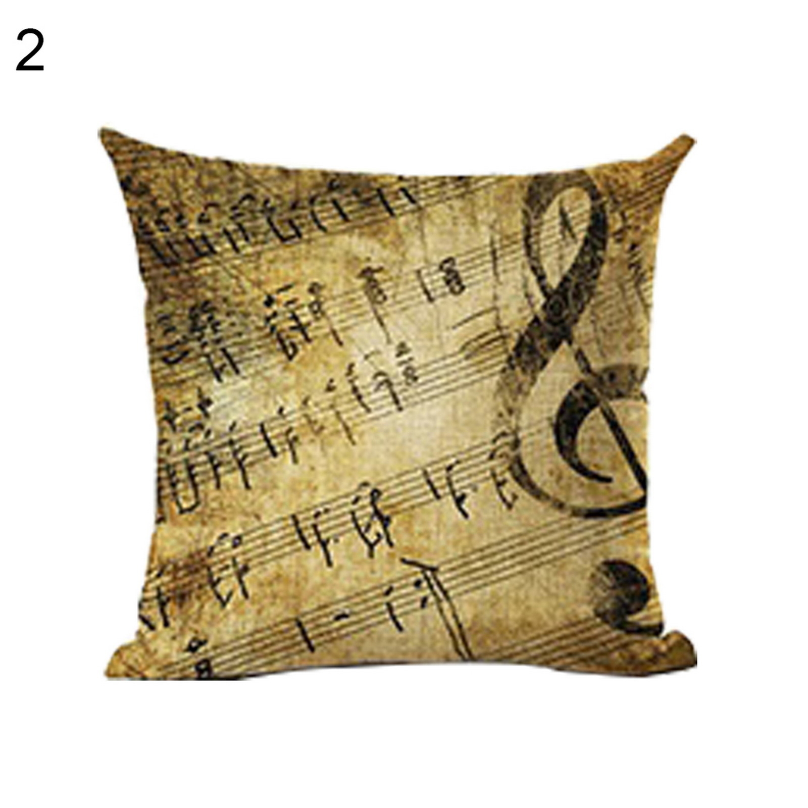 Music Series Note Printed Linen Square Pillowcase Throw Pillow Cushion ...