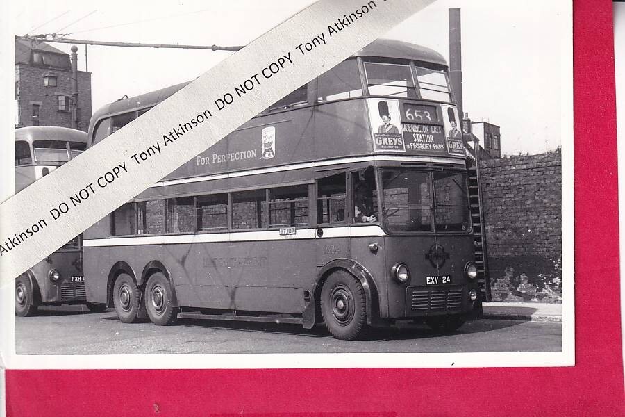 LONDON TRANSPORT - J2 TYPE TROLLEY BUS NO. 1024 - ROUTE 653 - PHOTO ...