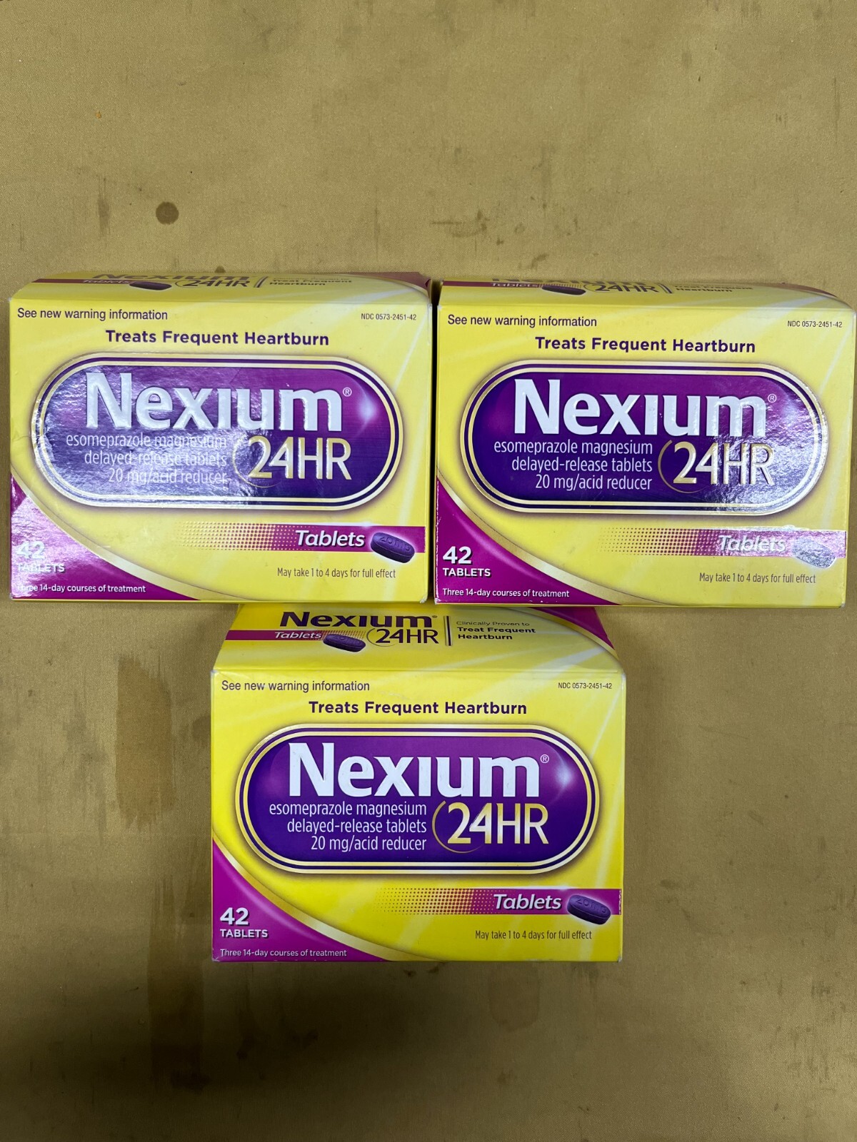 3 New Nexium 24HR 20mg Acid Reducer - 42 Tablets Each Box Ex 11/26 ...