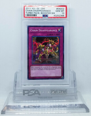 YUGIOH TU06-EN002 CHAIN DISAPPEARANCE SUPER RARE HOLO FOIL PSA 10 GEM ...