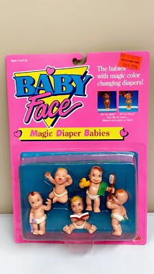 1991 Galoob Baby Face Magic Diaper Babies Color Changing Diapers NEW ...
