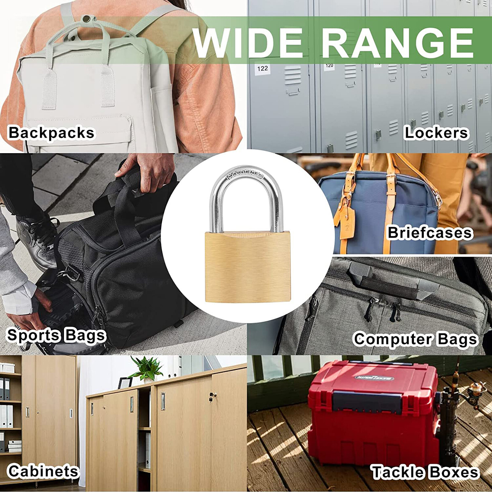 12X 20/25/32mm Brass Pad Lock Anti-theft Security Lock For Door Toolbox ...