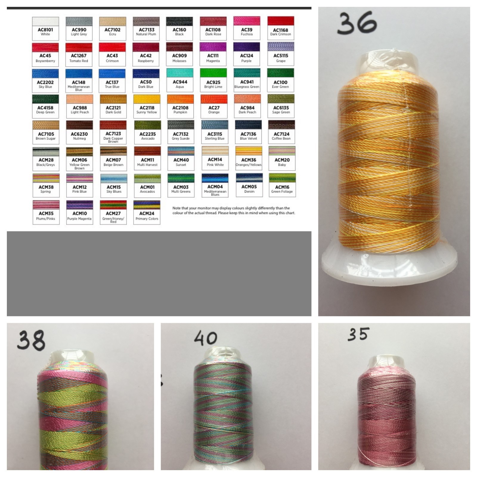 WonderFil ACCENT™ Variegated Thread, 2-ply Rayon, 12wt 400M Spools ...