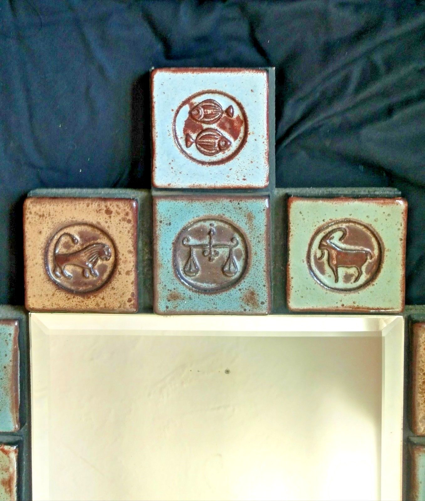 Mid Century Thyssen Keramik Denmark Zodiac Themed Tile Sconce Mirror | eBay