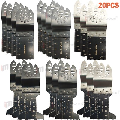 20Pcs Oscillating Multi Tool saw blades Wood Metal Cut Cutter For ...