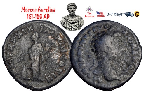 Ancient Roman Empire Coin Tin bronze Denarius Marcus Aurelius 161 180 ...