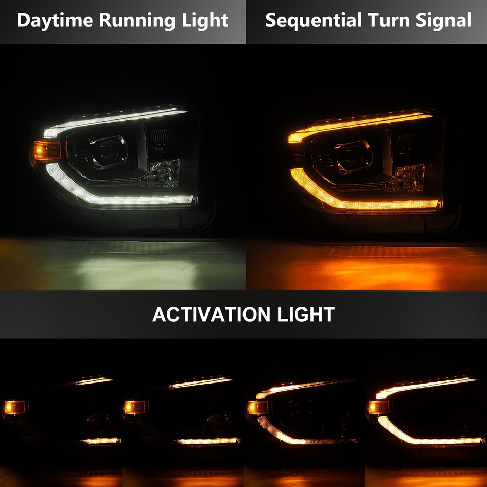 Base Model Fit 14-21 Toyota Tundra G2 Halogen Projector Headlights Pair ...