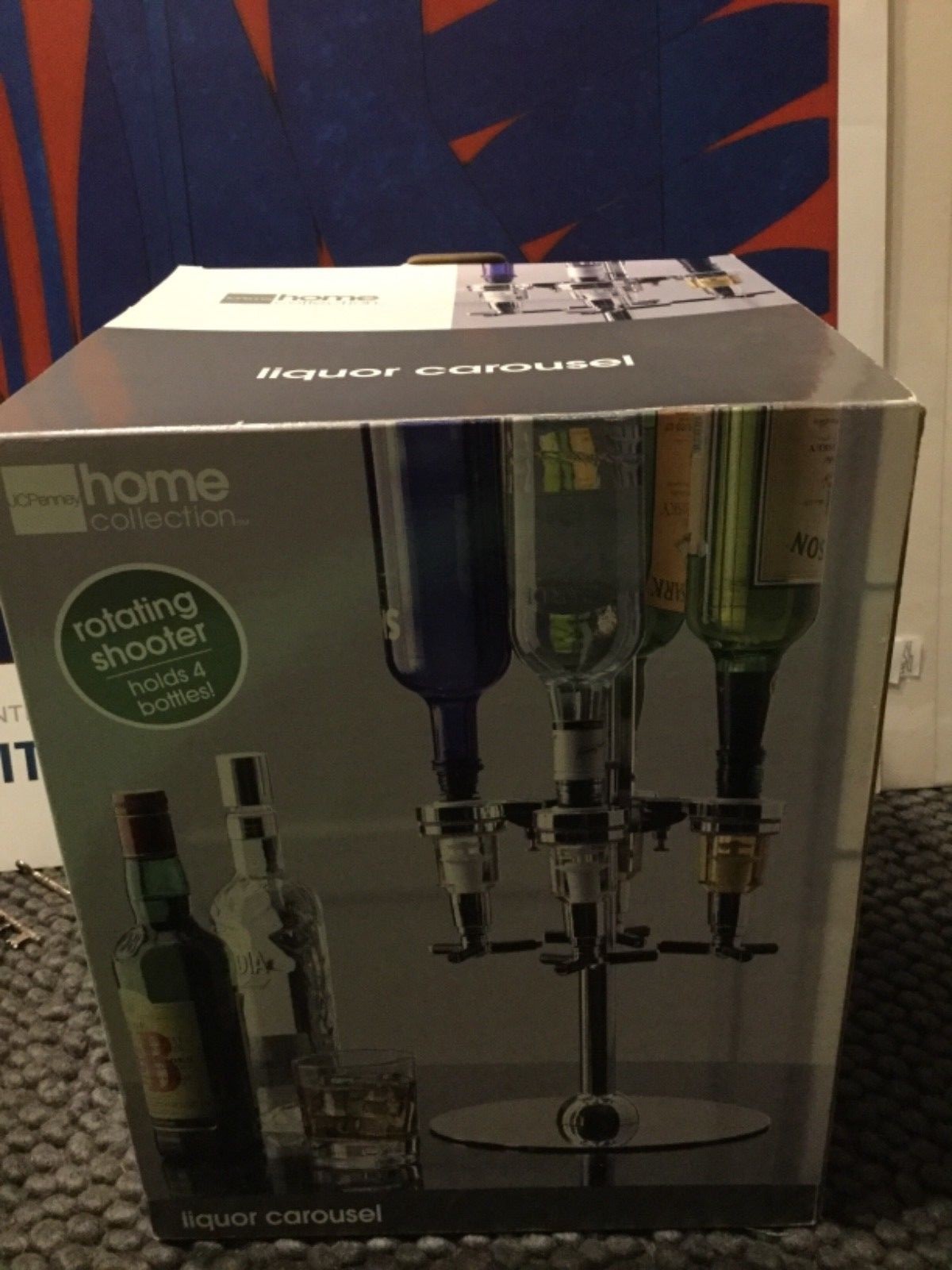 JCPenney Home 4 Bottle Liquor Carousel Rotating Shooter 1.5oz Drink ...