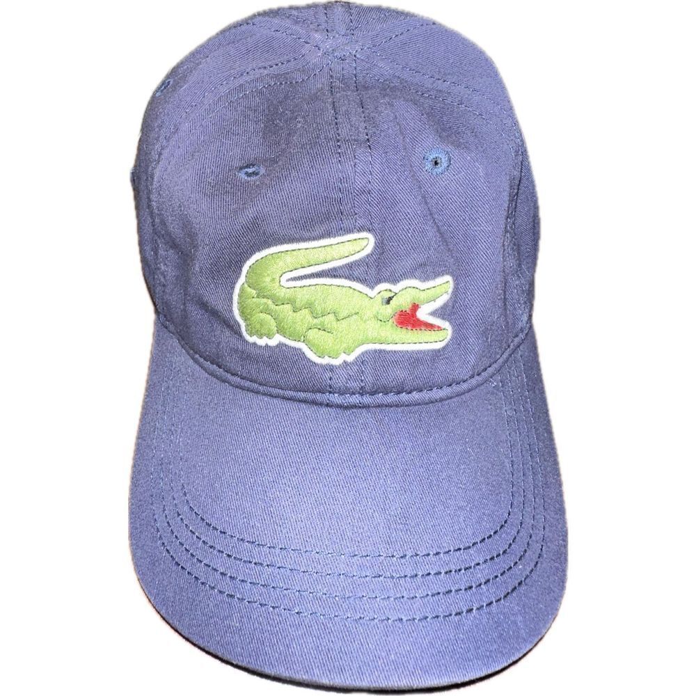 LACOSTE Big Croc Front Logo Navy Blue Baseball Hat W… - Gem