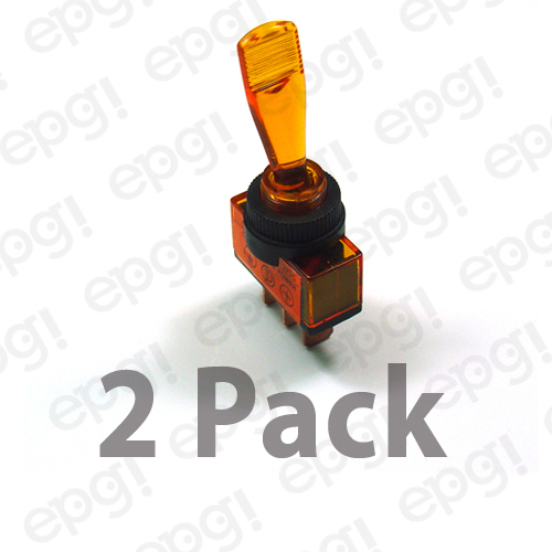 2 PACK - SPST ON/OFF 12VDC ILLUMINATED TOGGLE SWITCH AMBER 16AMP-12VDC ...