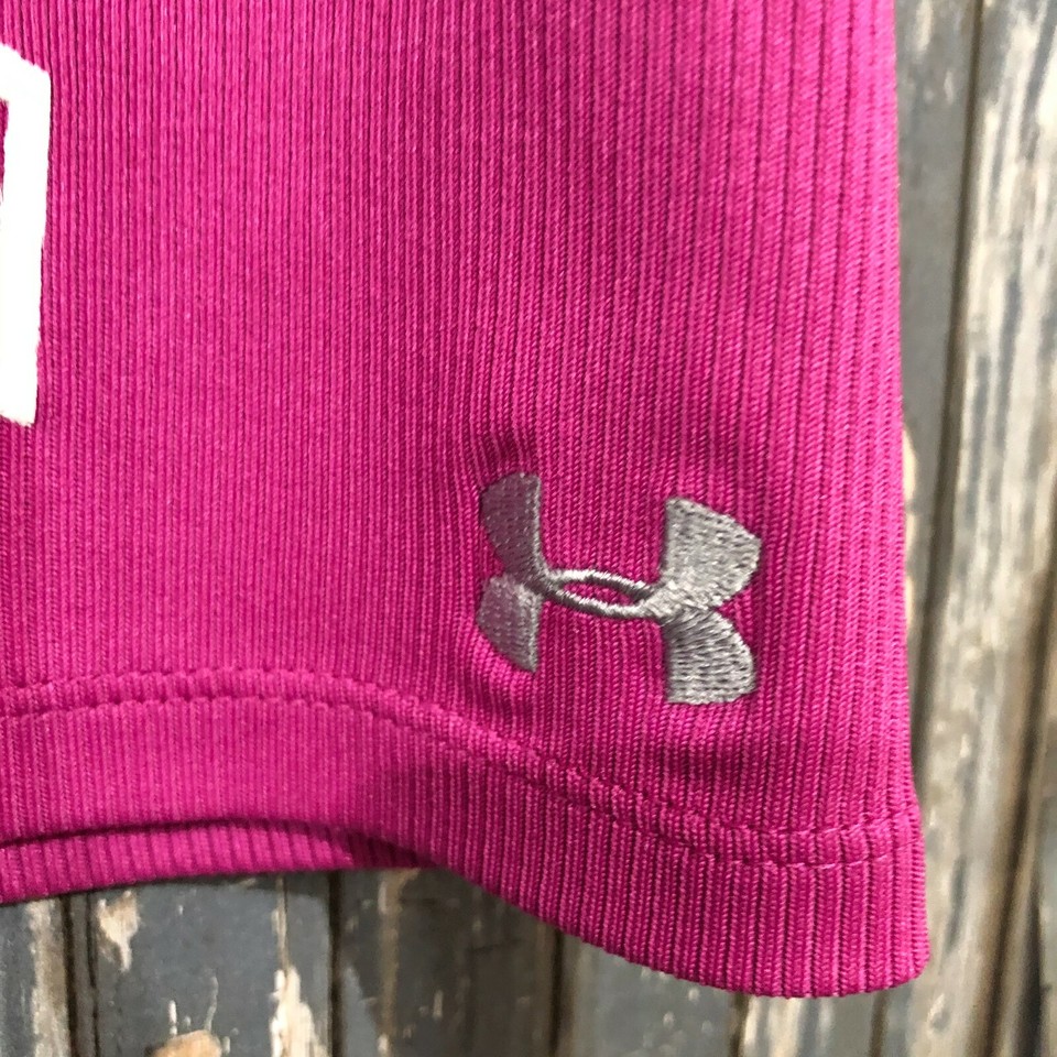 Under Armour Heat Gear Racerback Ribbed Tank Top Fushia Womens ...