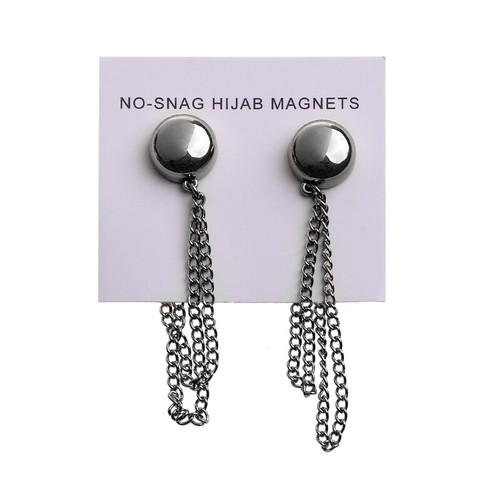 Hijab Clip Luxury Accessory No Hole Pins Magnet Chain Brooches for Girl ...