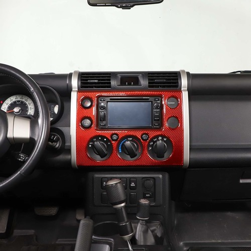 Red Soft Carbon Fiber GPS Navigation Frame Trim For Toyota FJ Cruiser ...
