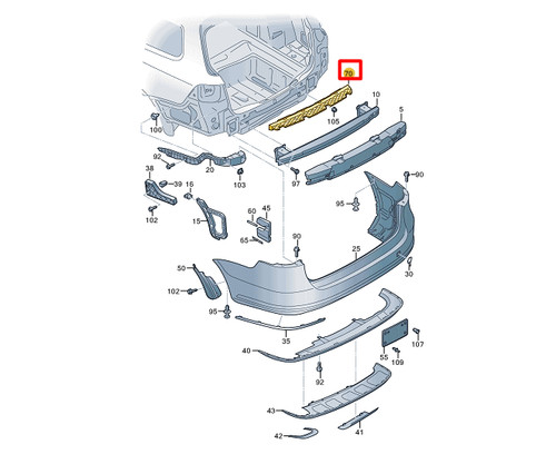 NEW VOLKSWAGEN PASSAT B7 REAR BUMPER MIDDLE BRACKET MOUNT 3AF807863C ...