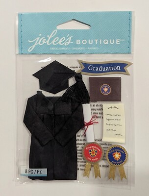 Jolee's Graduation Scrapbooking Stickers Black Cap & Gown Diploma | eBay