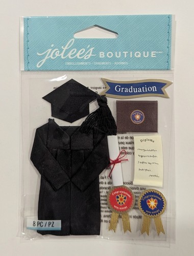 Jolee's Graduation Scrapbooking Stickers Black Cap & Gown Diploma | eBay