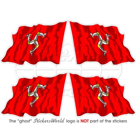 ISLE OF MAN Flying Flag MANX UK 50mm (2") Vinyl Bumper-Helmet Stickers ...