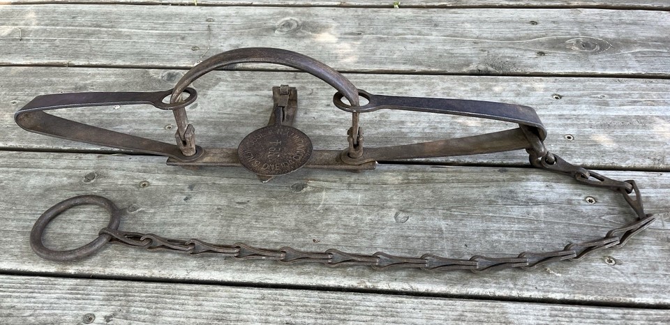 Vintage NEWHOUSE #4 DOUBLE LONG SPRING TRAP With Solid Jaw Posts | eBay