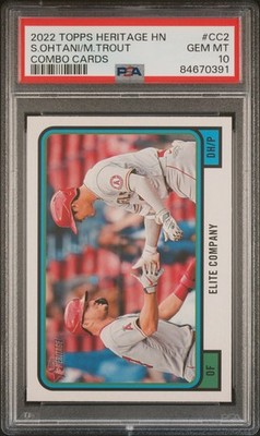 2022 Topps Heritage High Number Combo Cards M. Trout S. Ohtani #CC2 PSA ...