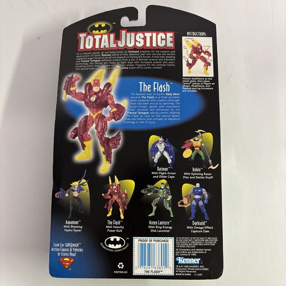 1997 Total Justice THE FLASH Velocity Power Suit Figure Kenner Sealed ...