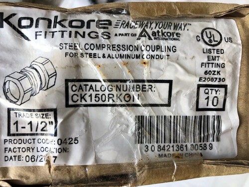 10 Pcs Konkore CK150RKON 1-1/2" Steel Compression Coupling For Steel AL ...