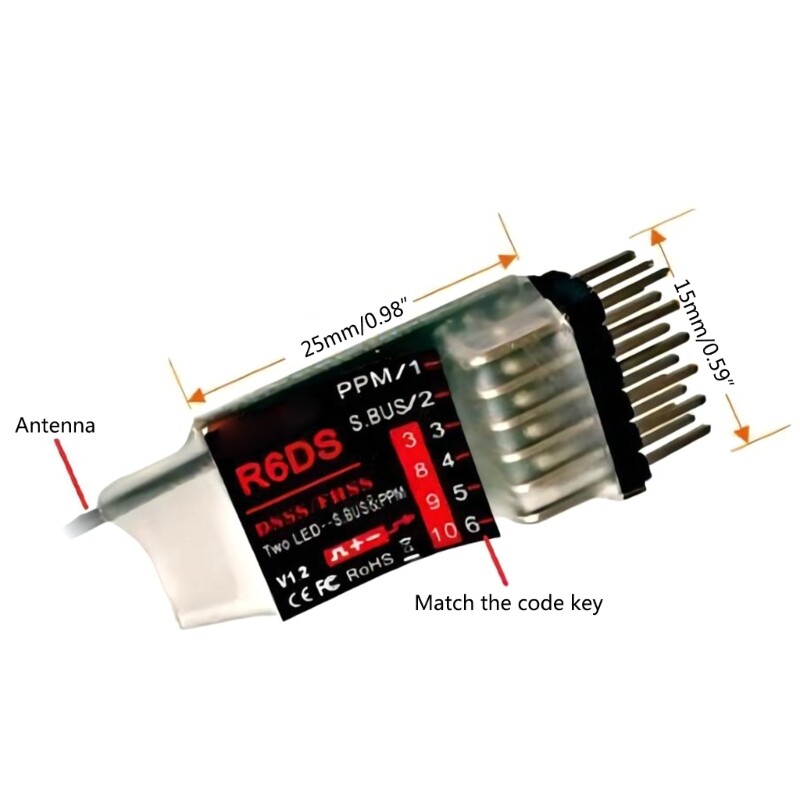6CH 2.4G Remote Control Transmitter Receiver Board SBUS/PWM/PPM For ...