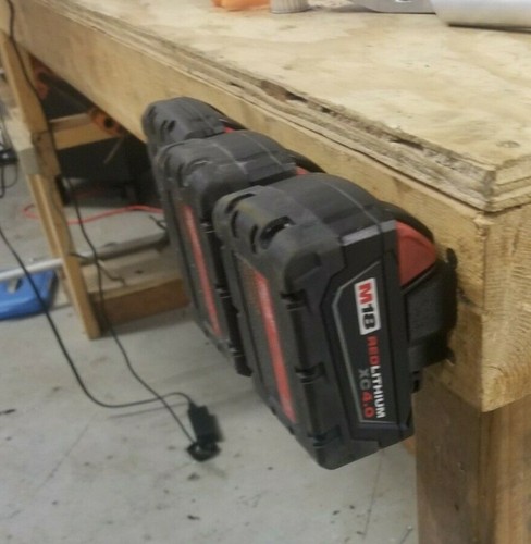 5x Locking Milwaukee M18 Battery Holder Slide-in Slot Wall Mount ...