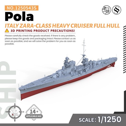 SSMODEL SS1250543S 1/1250 Military Italy Zara-class Heavy Cruiser Pola ...