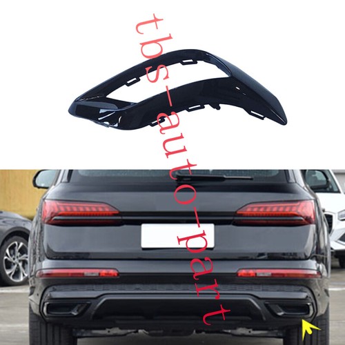 For Audi Q7 Sline 2020-2023 Glossy Black Right Rear Exhaust pipe Trim ...
