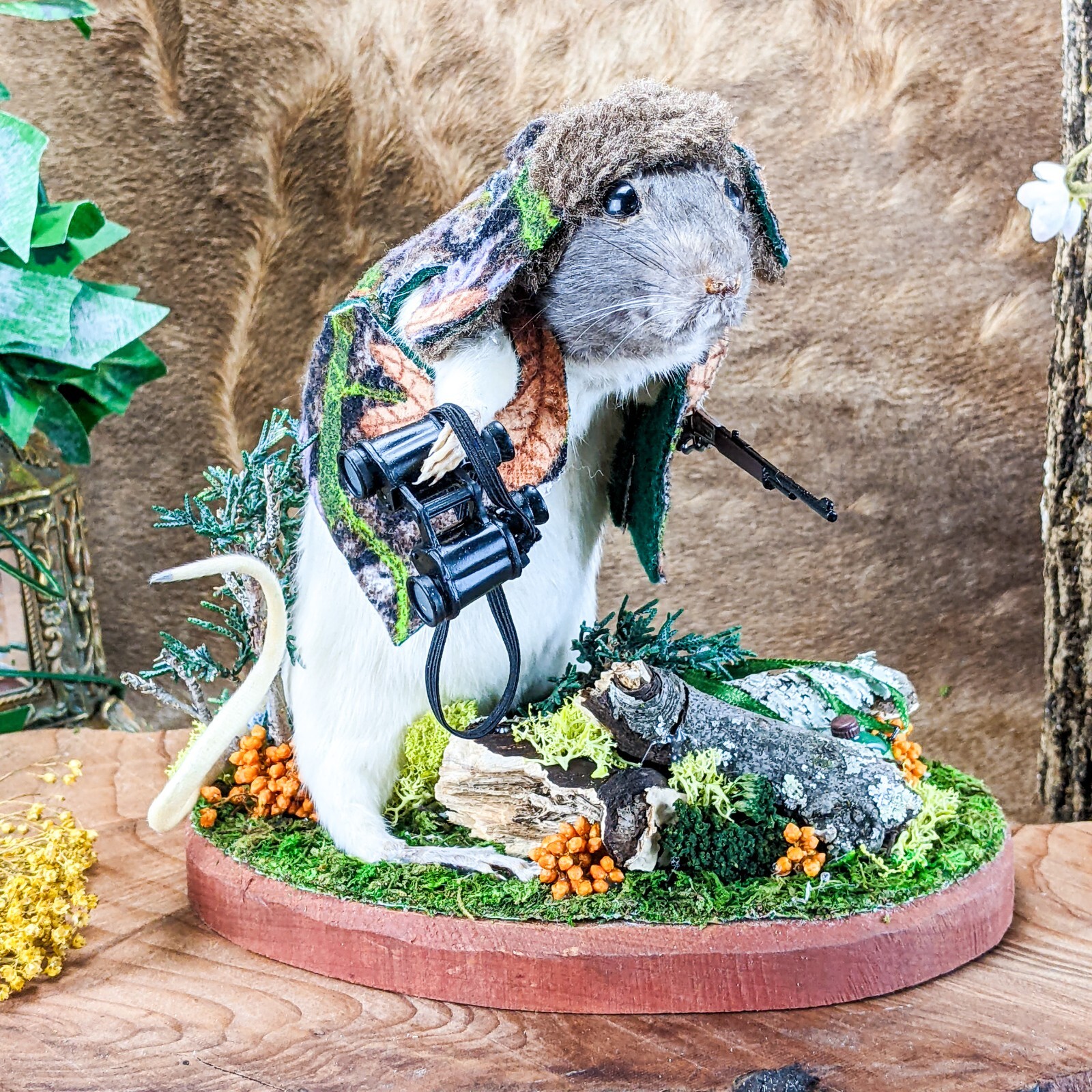 H50a Redneck Rat Hunter Hiker Display Taxidermy Anthropomorphic ...