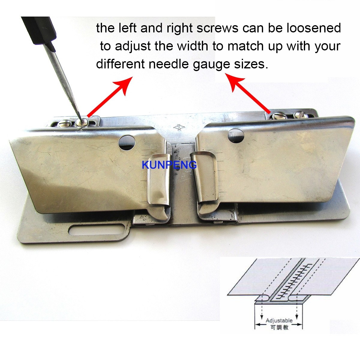 Zipper Attachtment&Folder fit For Double Needle Machines , Juki 1560 ...