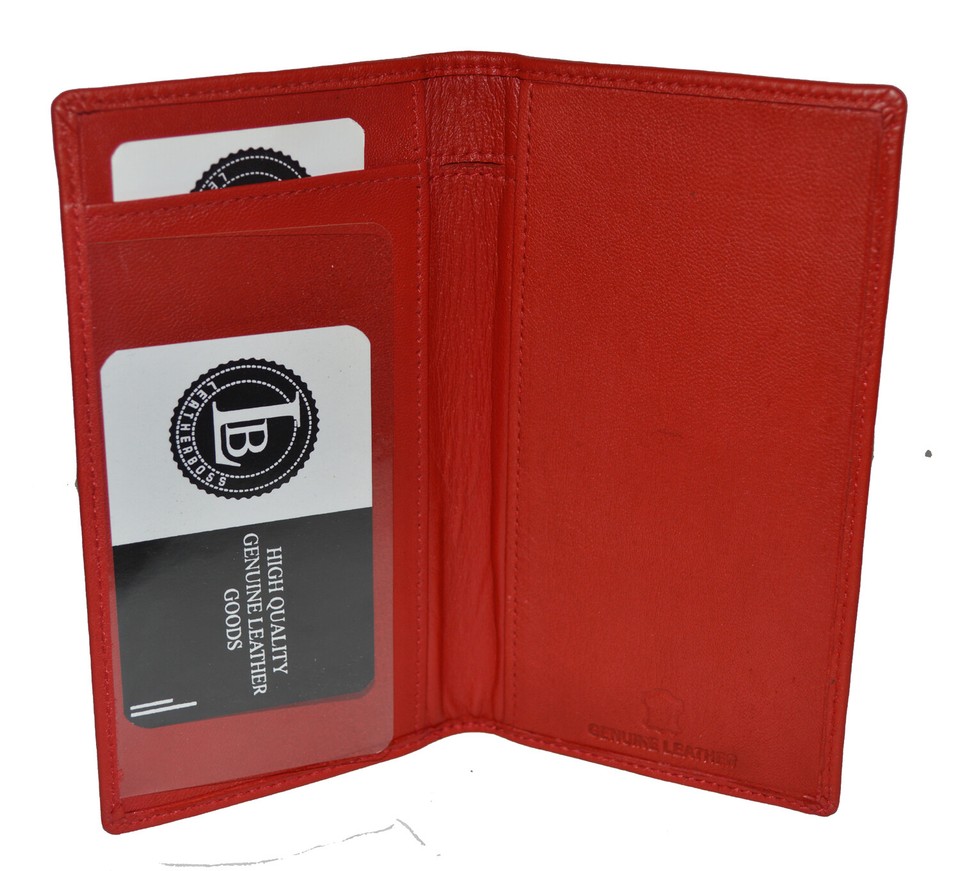 Genuine Cow Napa Leather Slim Checkbook Cover With Pen Holder | eBay