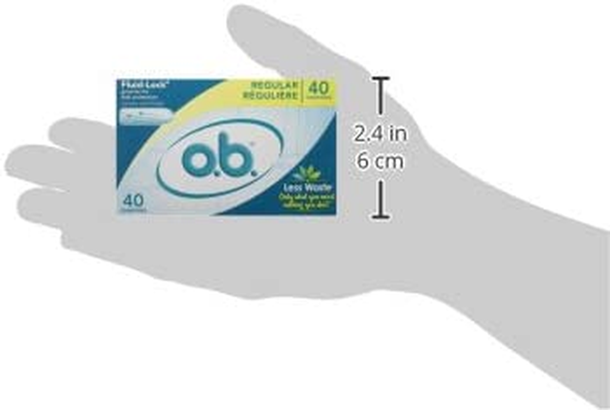 3 Boxes O.b. OB Tampons 40 Each 120 Total Regular No Applicator Fluid ...