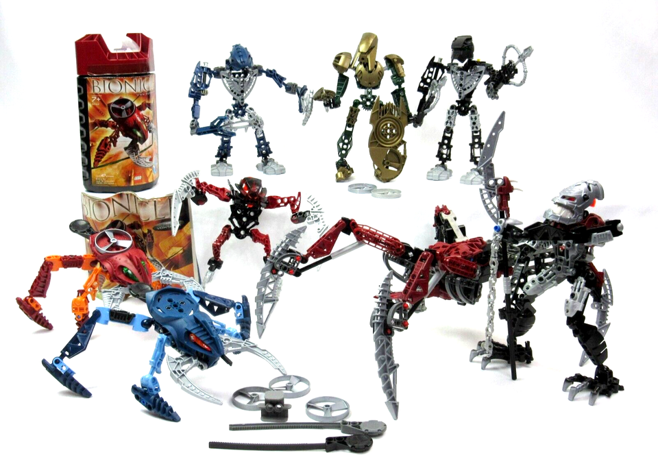LEGO Bionicle Lot of 8 figures Nokama Whenua Vohtarak Boggarak Vezon ...